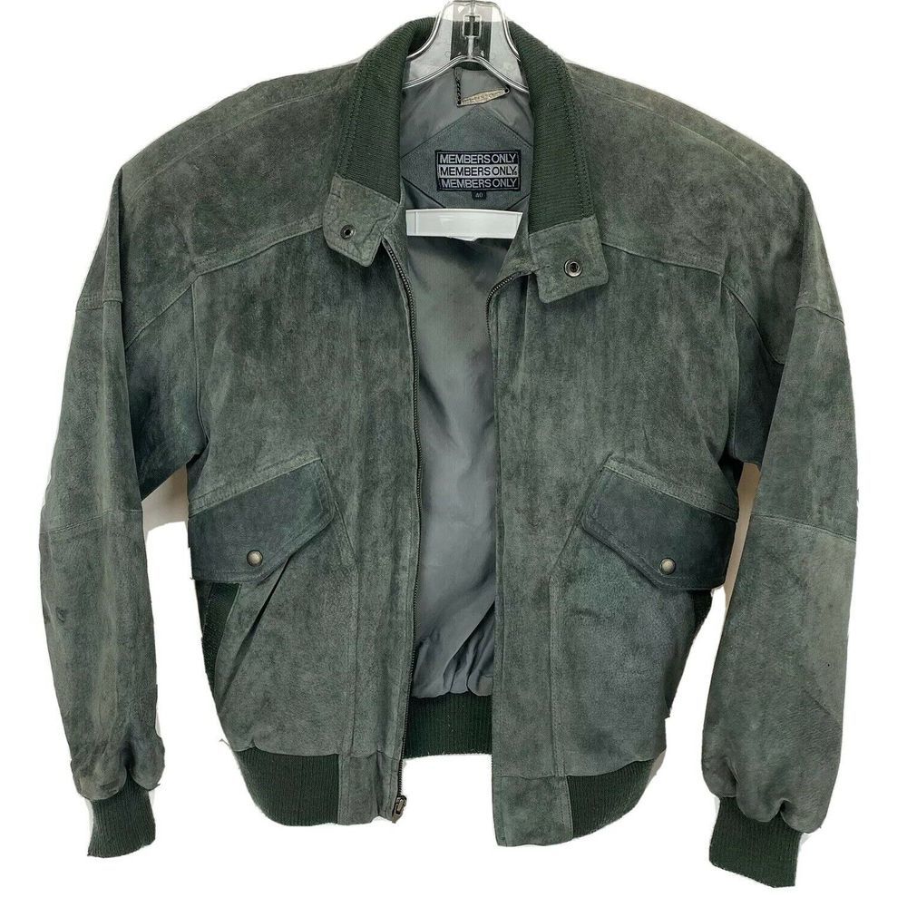 Members Only Suede Leather Flight Jacket - Gem